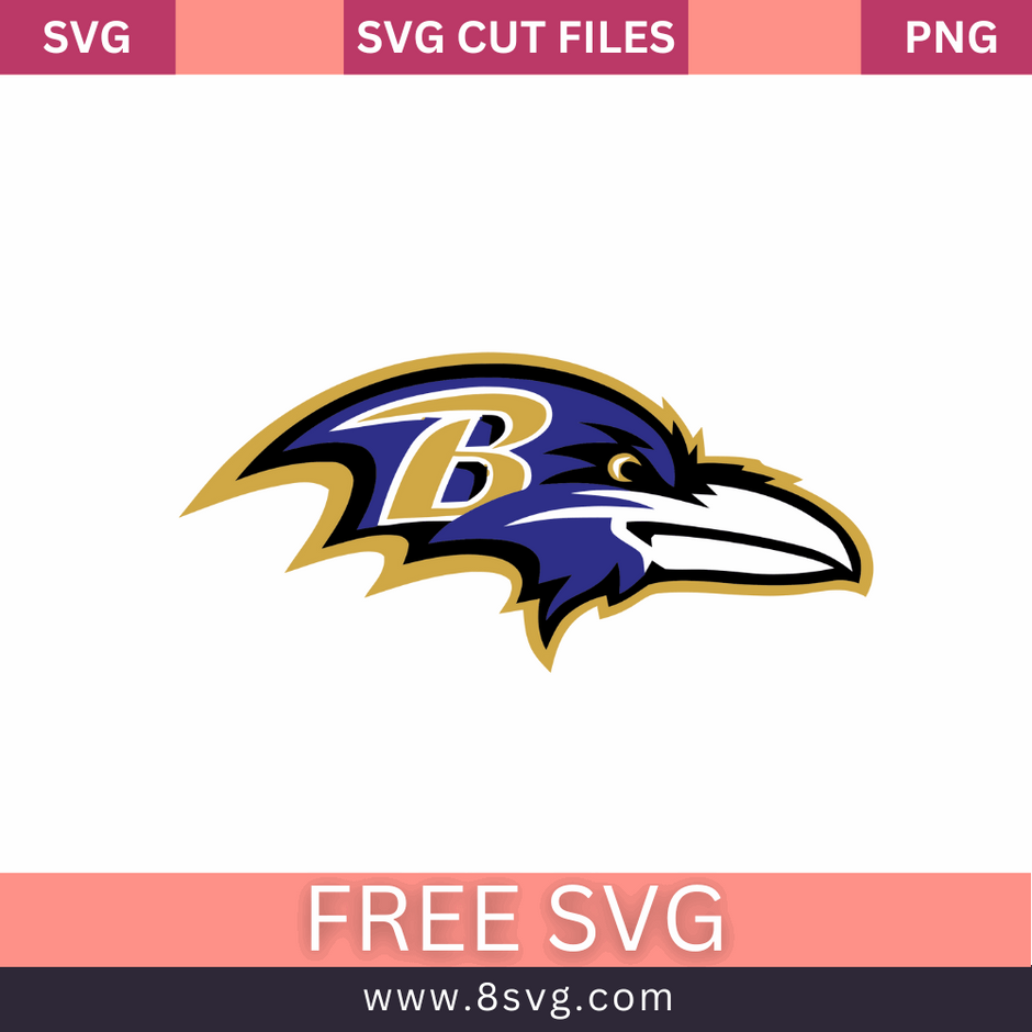 Free Baltimore Ravens SVG - Cut Files for Cricut | 8SVG – 8SVG