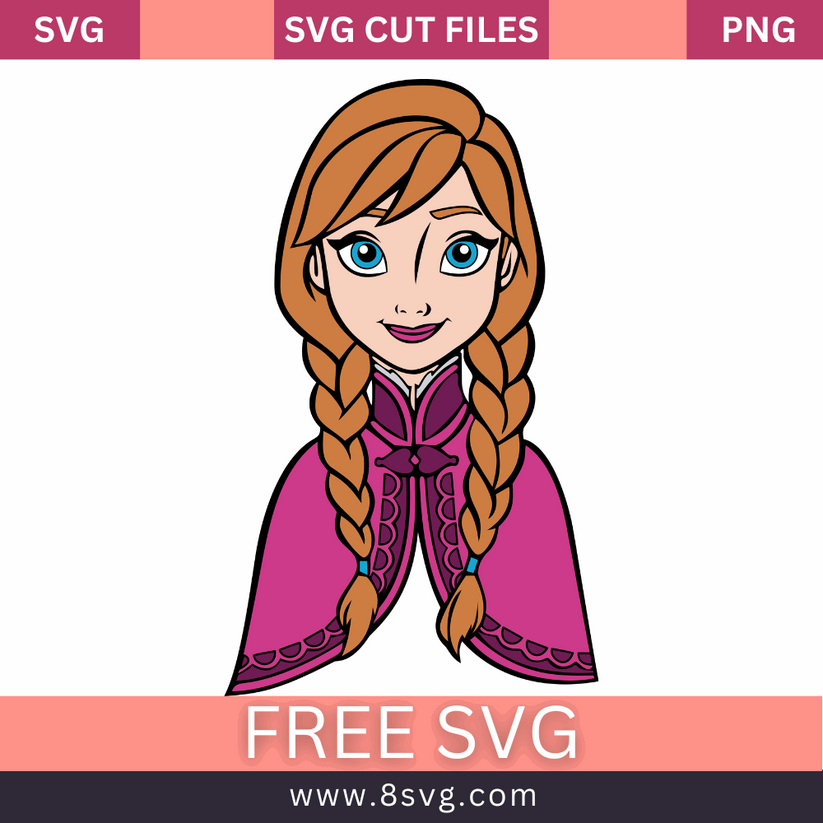 Disney Princess Anna layered Frozen Svg Free Cut File For Cricut ...