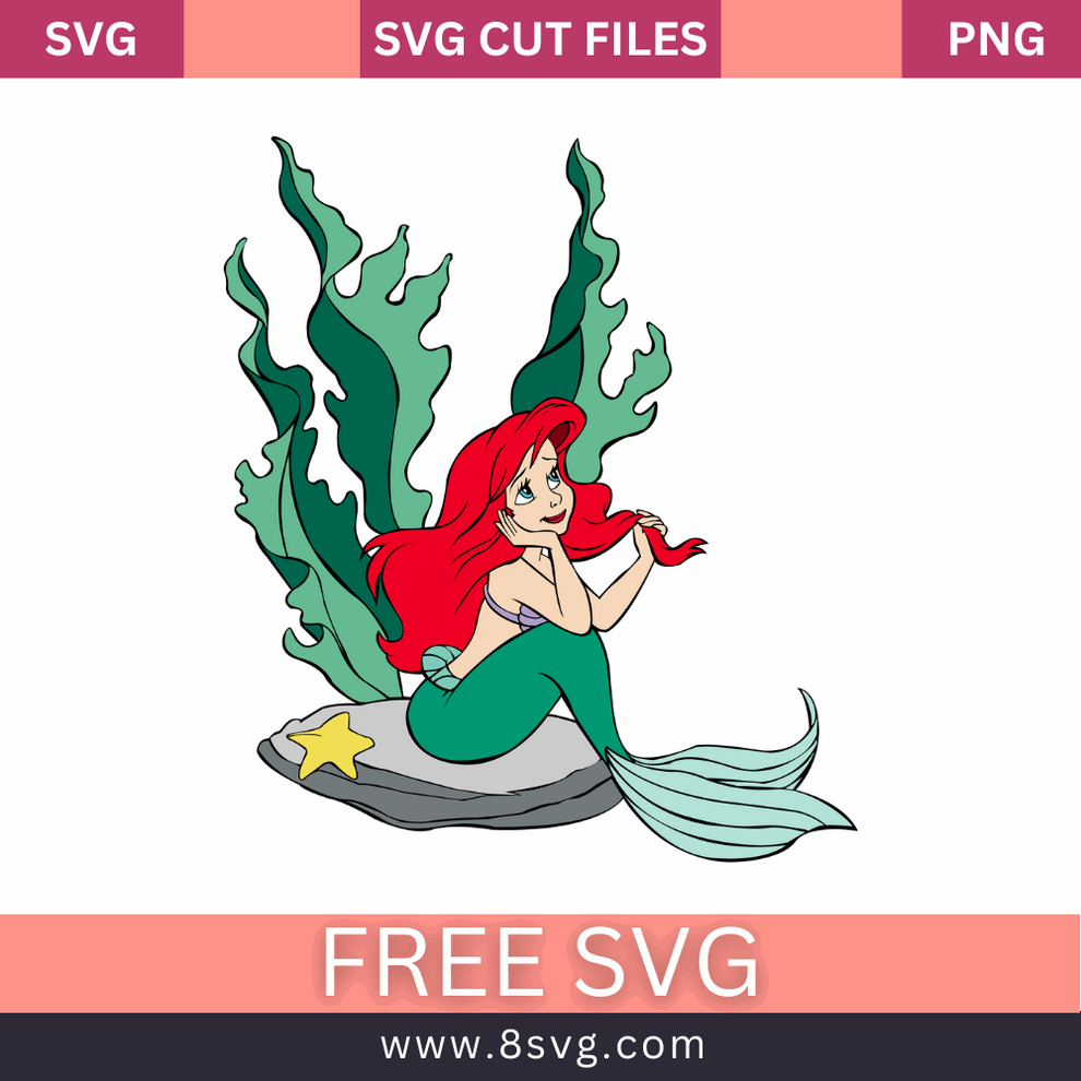 Ariel Little Mermaid Svg Free Cut File – 8SVG