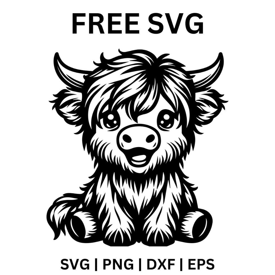 16+ Highland Cow SVG Free - Cute Farm Animals For Cricut & Silhouette ...