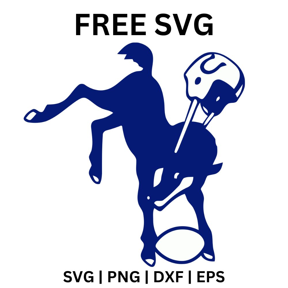Indianapolis Colts SVG Free | Cowboy Riding Horse Logo Cut File for Cr ...