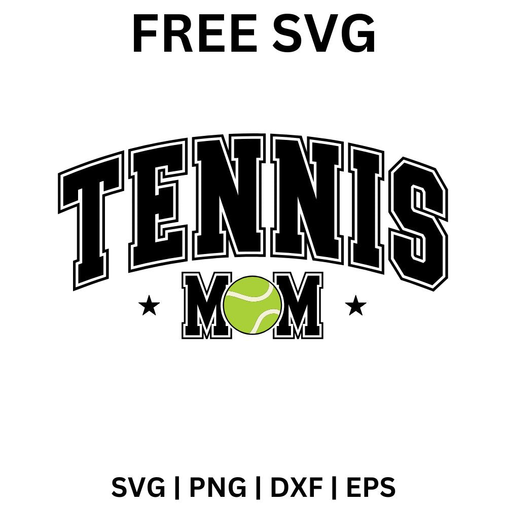 Tennis Mom SVG Free | Bold Sports Lettering for Cricut & Silhouette – 8SVG