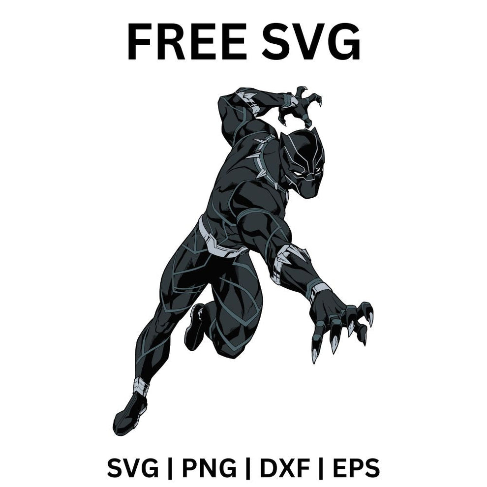 Black Panther Pose SVG Free | Agile Marvel Hero Outline Cut File for C ...