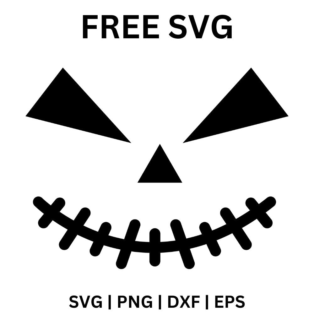 Stitched Smile Halloween SVG Free Scary Face for Cricut & Silhouette ...