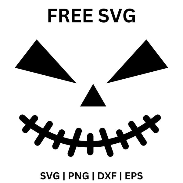 Stitched Smile Halloween SVG Free Scary Face for Cricut & Silhouette ...