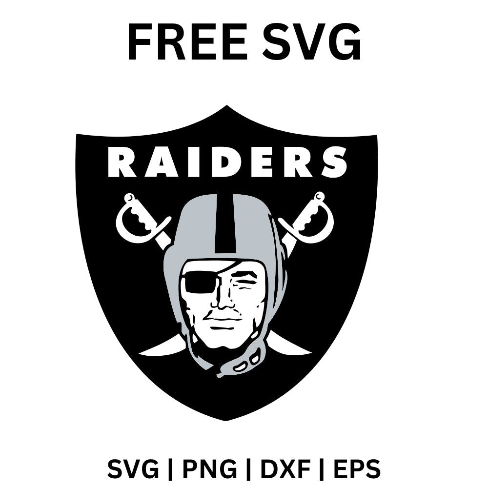Raiders Shield Face Logo SVG Free Cut File for Cricut & Silhouette – 8SVG