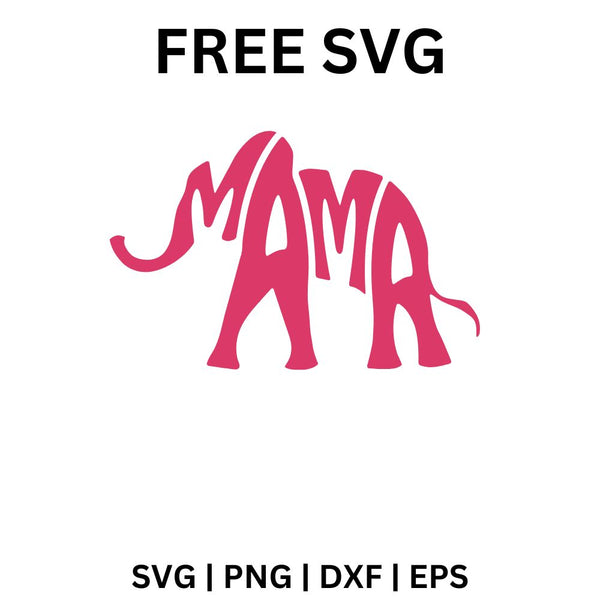 Mama Word Art SVG Free | Pink Feminine Lettering for Cricut & Silhouet ...
