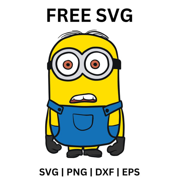 Minion with Surprised Face SVG Free | Funny Reaction Design for Cricut ...