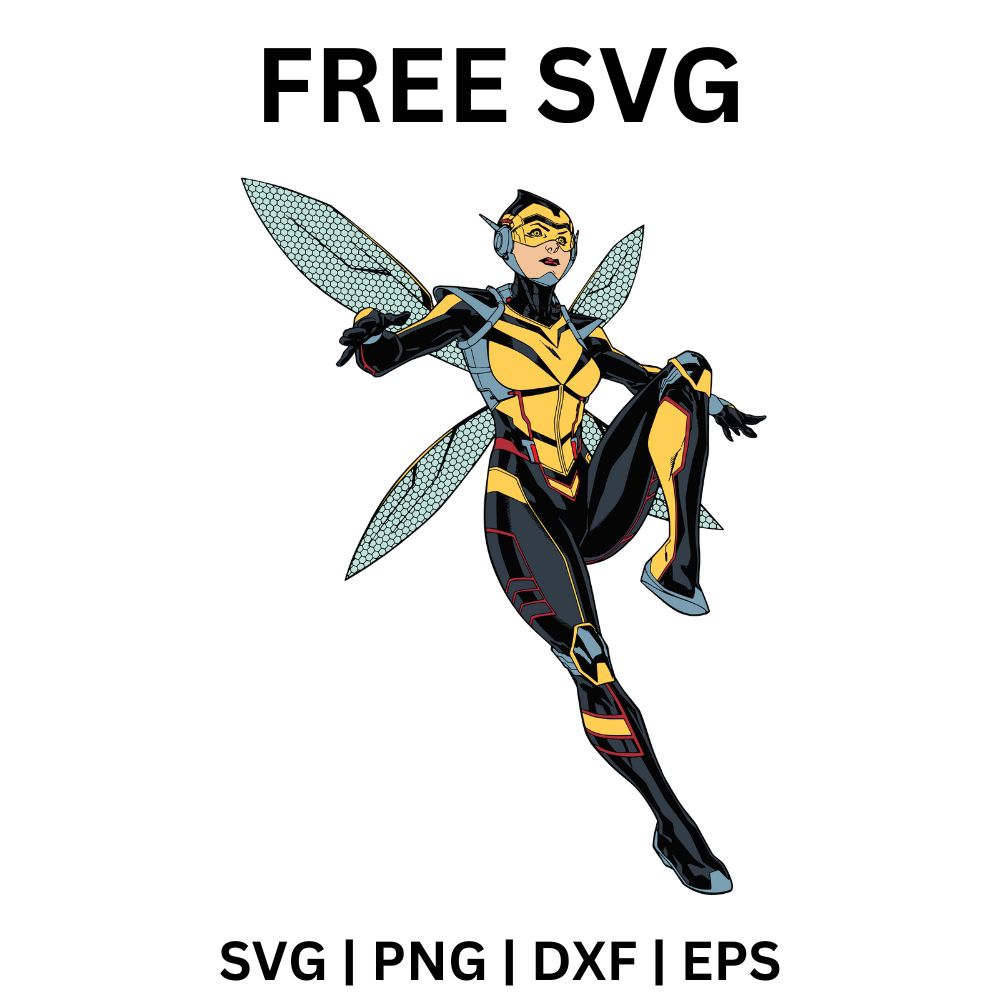 Wasp Pose SVG Free | Marvel Insect-Themed Heroine Cut File for Cricut ...