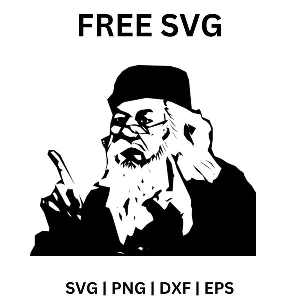 Dumbledore SVG Free | Wise Wizard Head Portrait for Cricut & Silhouett ...