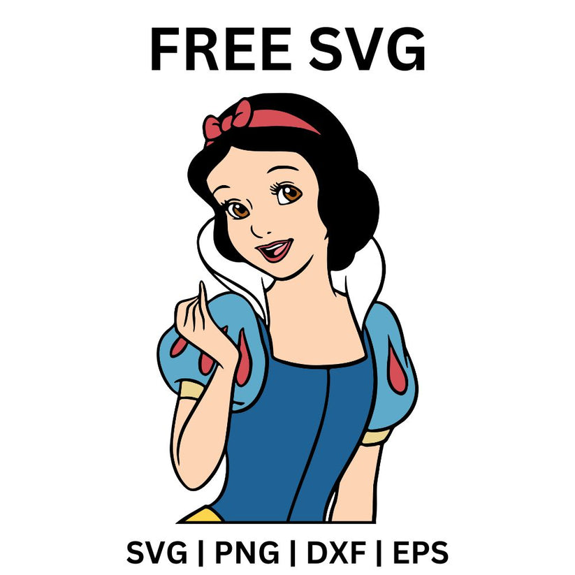 Snow White Holding Apple SVG Free | Iconic Princess Moment for Cricut ...