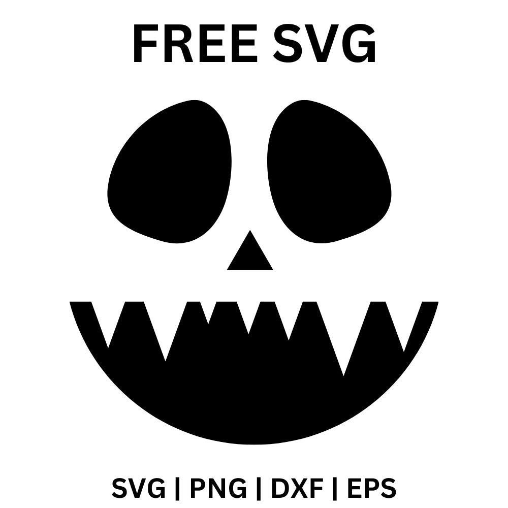 Spooky Halloween Pumpkin SVG Free Scary Face for Cricut & Silhouette – 8SVG