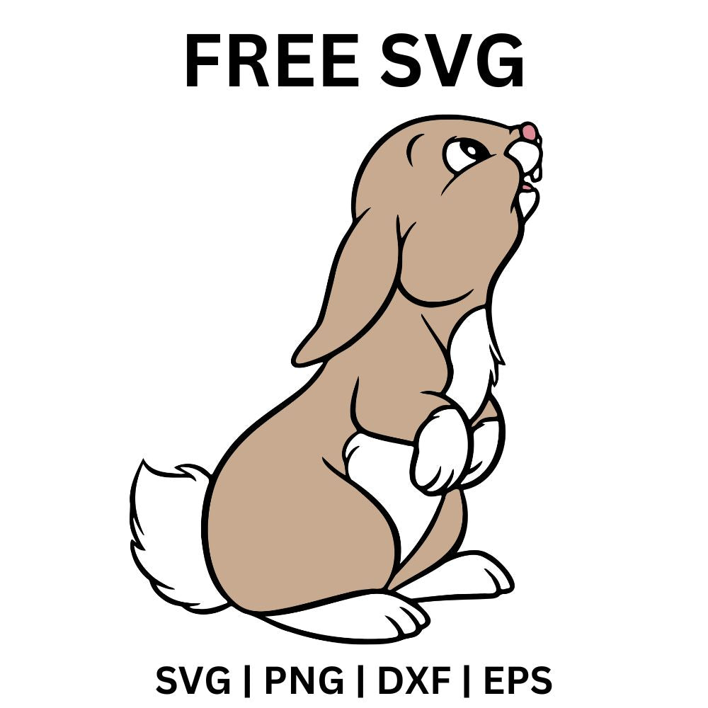 Bambi Thumper SVG Free | Cute Forest Bunny Clipart for Cricut & Silhou ...