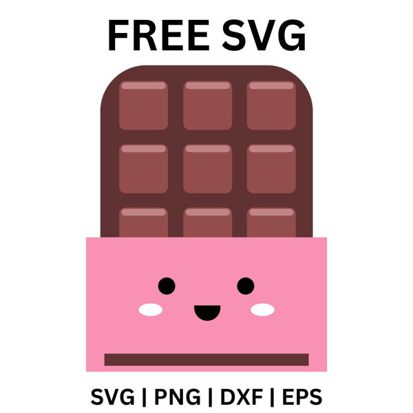 Chocolate Bar SVG Free | Kawaii Chocolate Cut File for Cricut & Silhou ...
