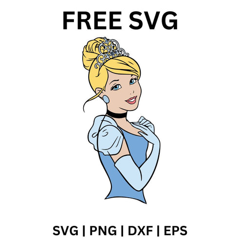 Cinderella Face SVG Free | Elegant Princess Portrait for Cricut & Silh ...