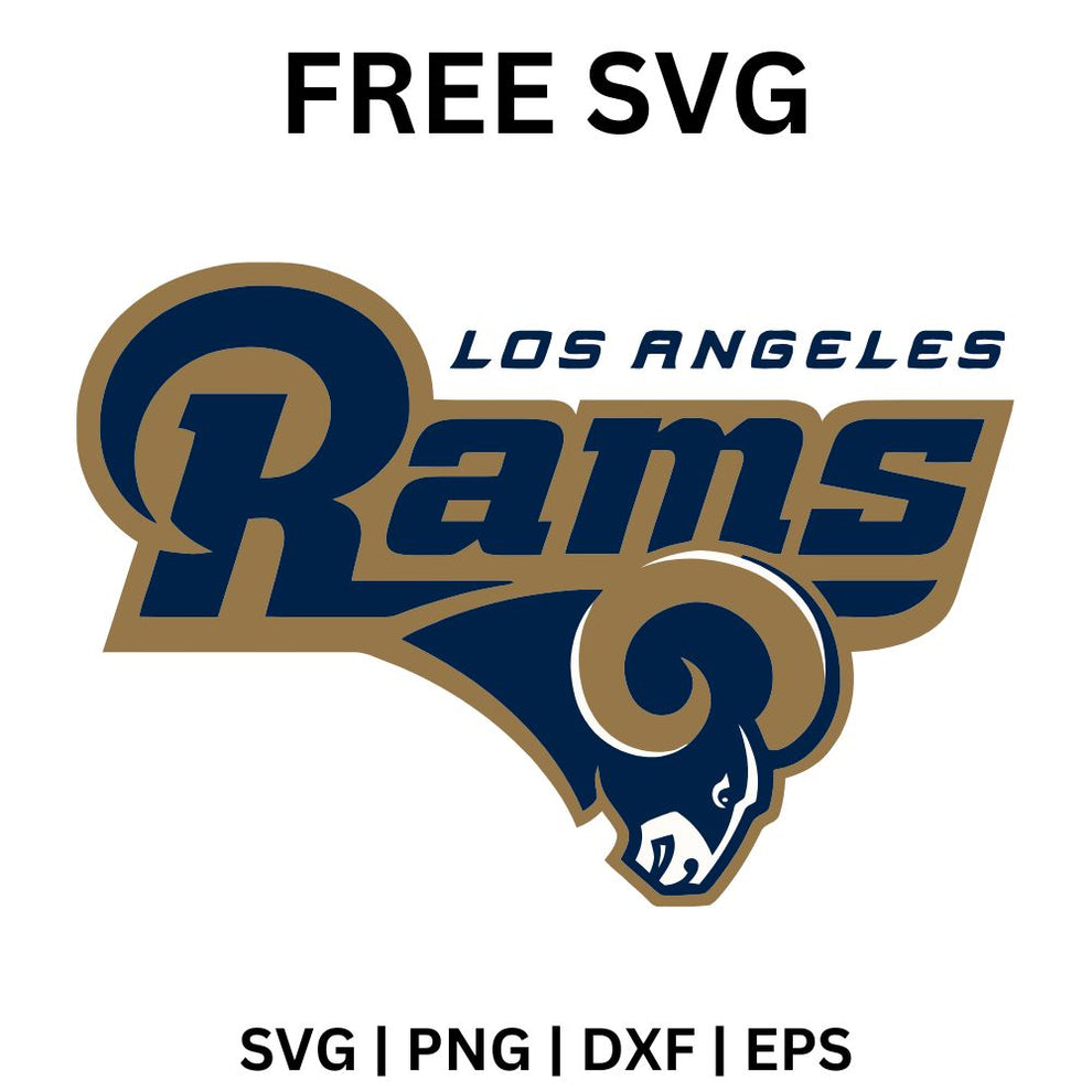 Los Angeles Rams SVG Free | Bold Text with Ram Head Logo for Cricut ...