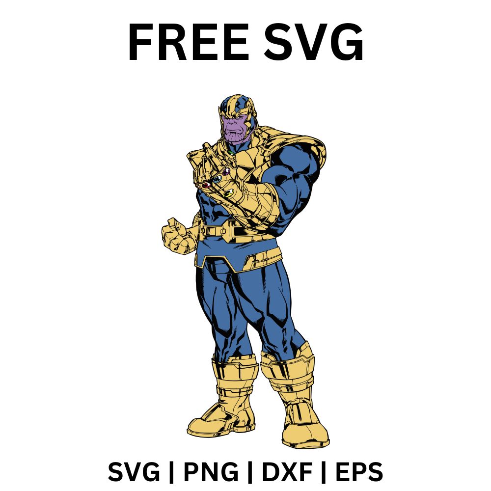 Thanos Standing SVG Free | Marvel Villain Pose Outline for Cricut & Si ...