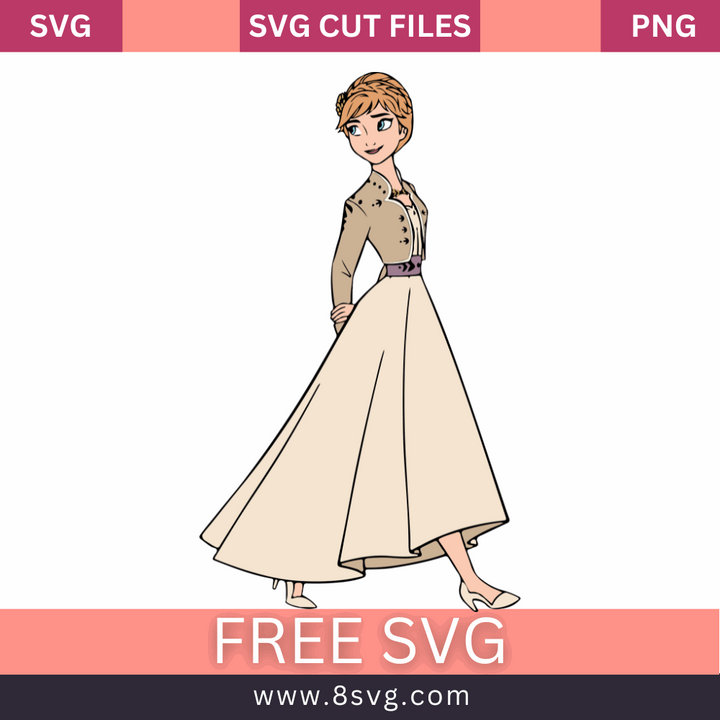 Free Anna Frozen SVG - Cut Files for Cricut | 8SVG – 8SVG