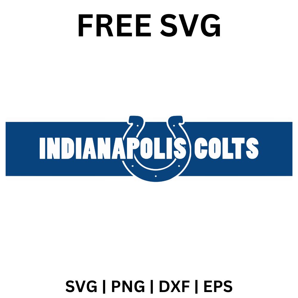 Indianapolis Colts SVG Free | Horizontal Text and Horseshoe Logo for C ...