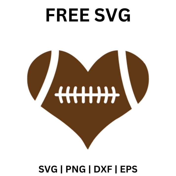 Football Heart SVG Free Cut File for Cricut & Silhouette – RNOSA LTD | 8SVG