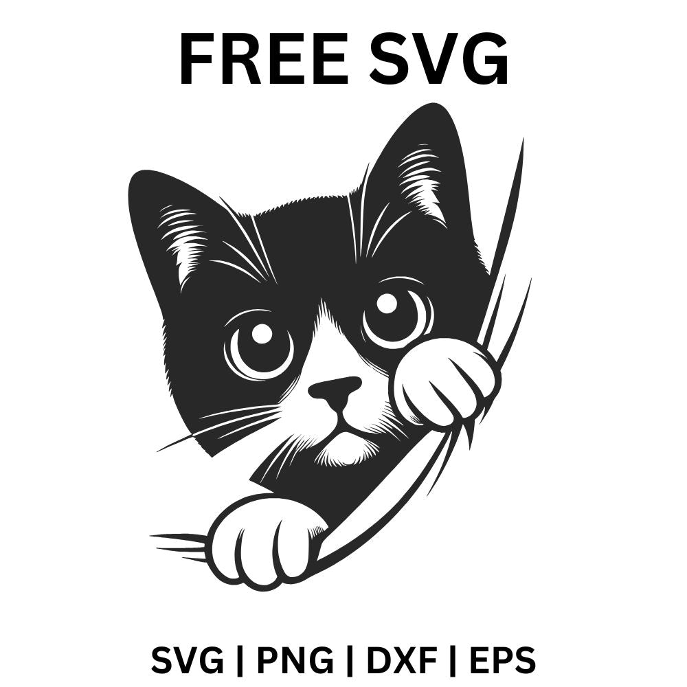 Peeking Cat SVG Free | Playful Kitty Design for Cricut & Silhouette ...
