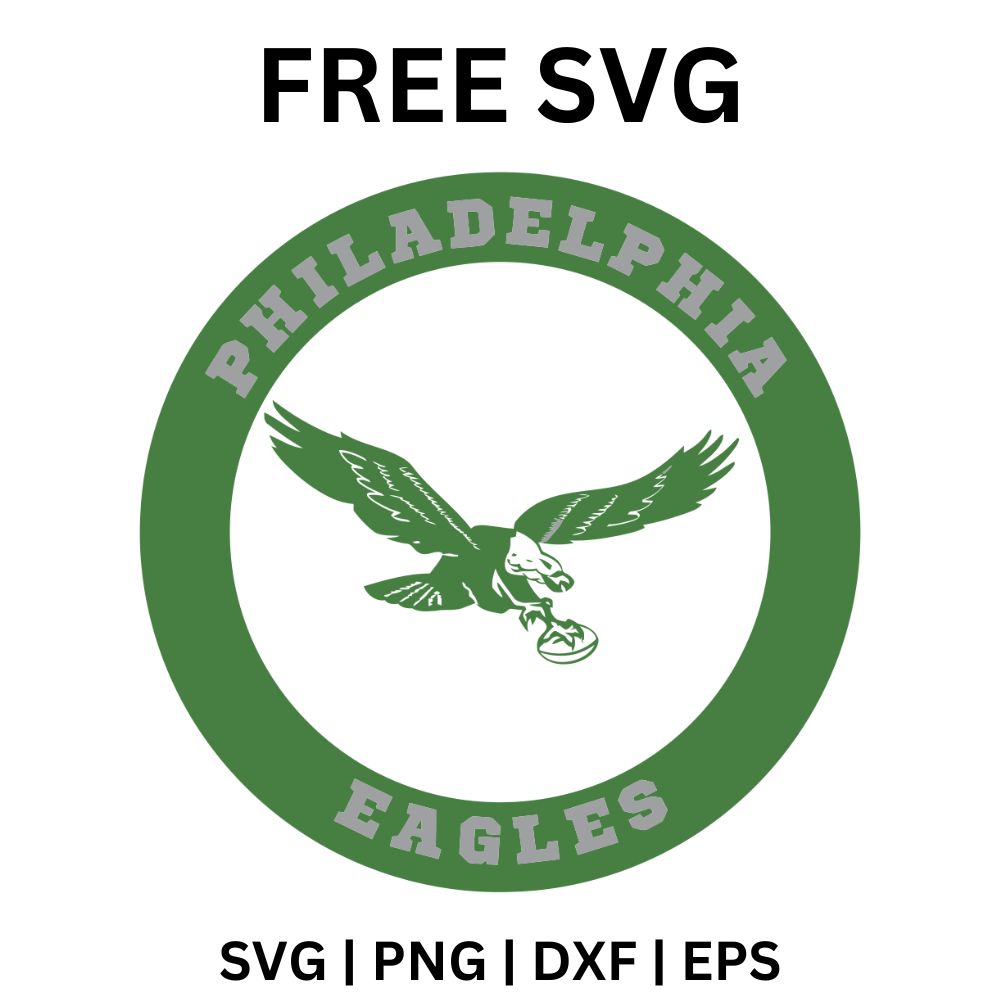 Philadelphia Eagles Circle SVG Free | Retro Badge Design for Cricut & – RNOSA LTD | 8SVG