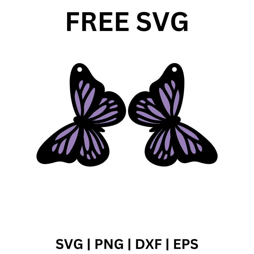Purple Butterfly SVG Free | Cute Insect Clipart for Cricut & Silhouett ...