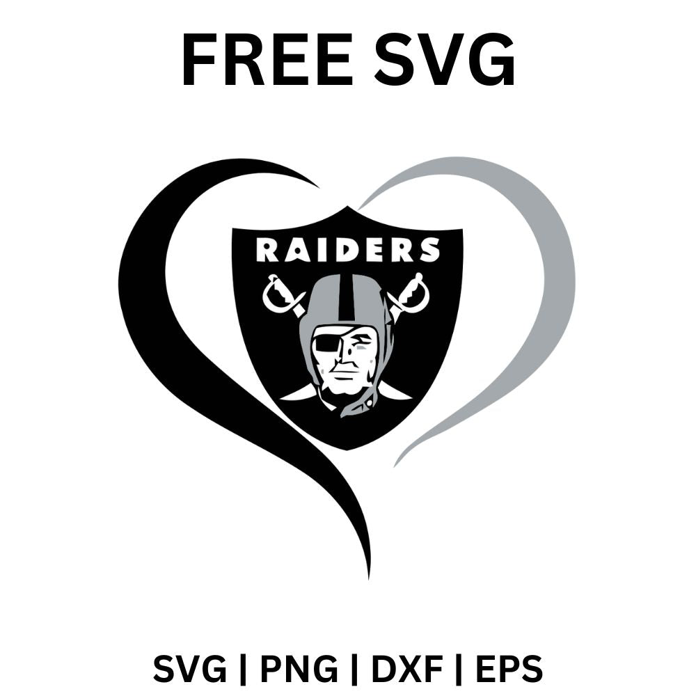 Heart Shaped Raiders Logo SVG Free Cut File for Cricut & Silhouette ...