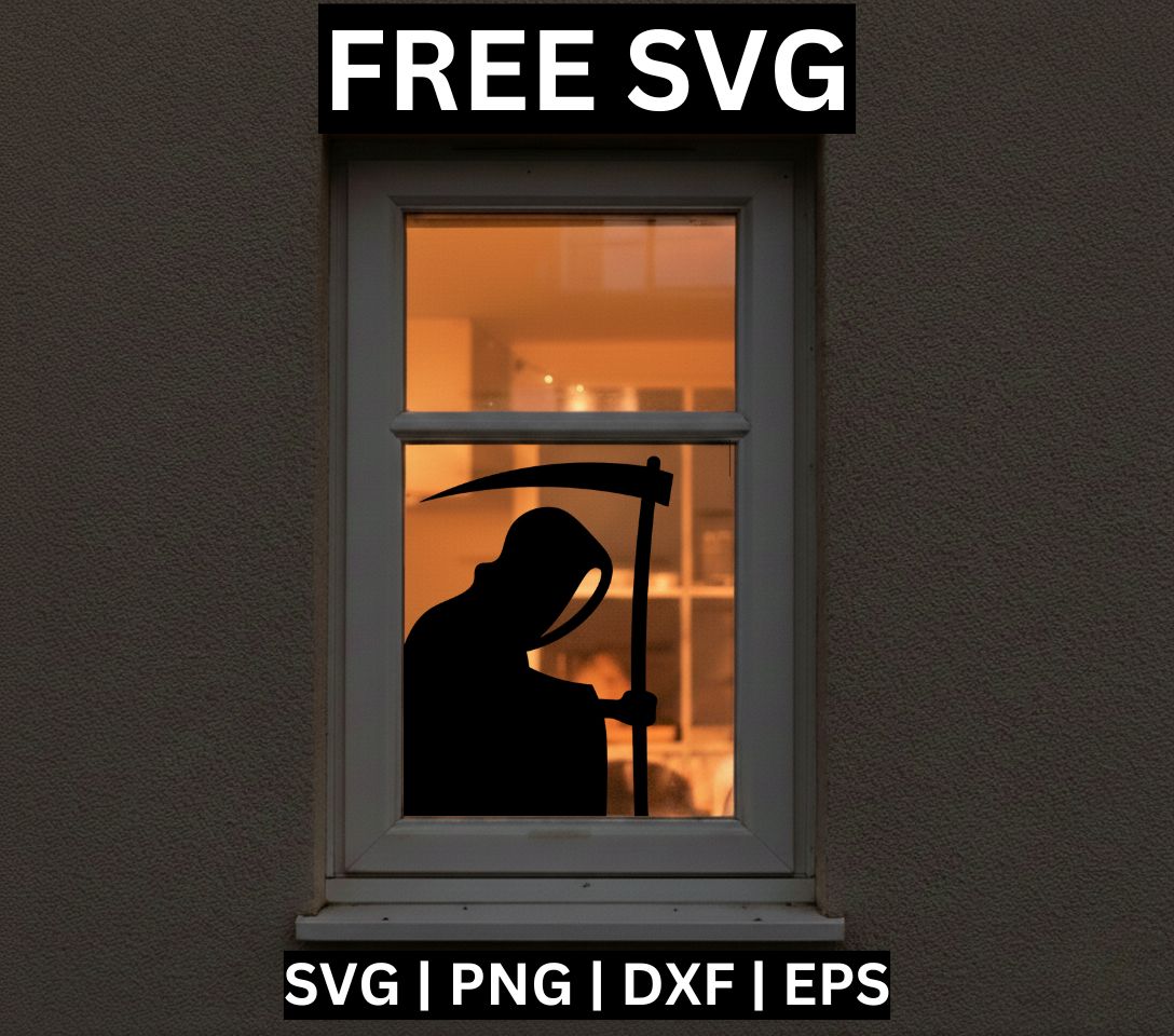 Grim Reaper SVG Free for Cricut & Silhouette | Window Cling Decoration ...