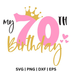 My 70th Birthday SVG Free File for Cricut or Silhouette – RNOSA LTD | 8SVG