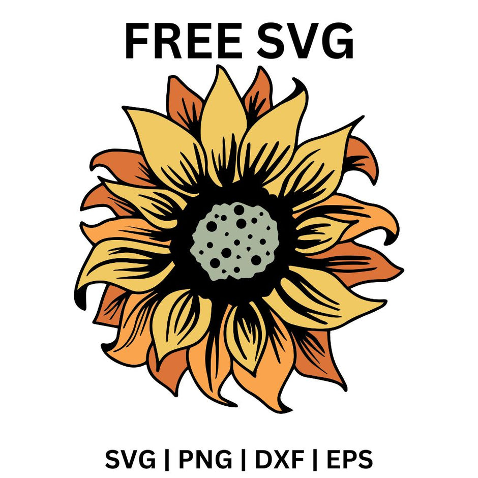 Free Sunflower SVG - Cut Files for Cricut | 8SVG – 8SVG