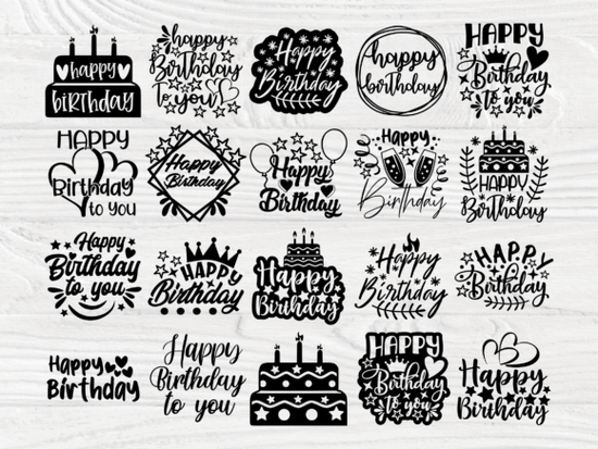 +120 Birthday SVG Bundle - Cake, Milestone Ages, and More – 8SVG