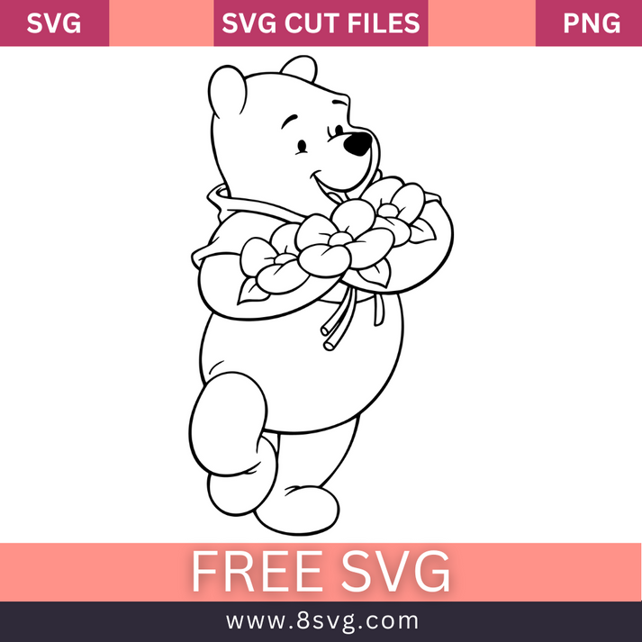 Winnie The Pooh outline SVG Free cut file Download – 8SVG