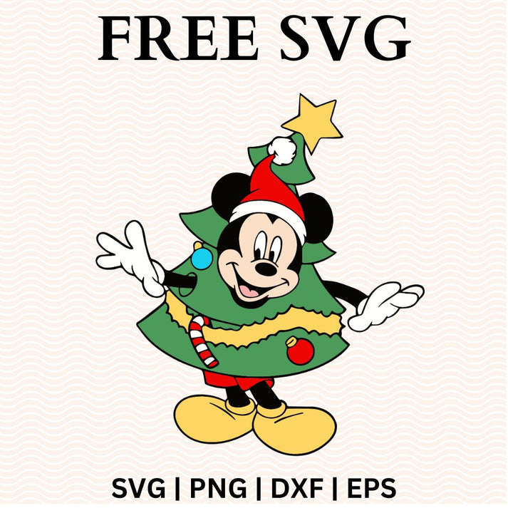 Mickey Christmas Tree SVG Free File For Cricut & Silhouette – 8SVG