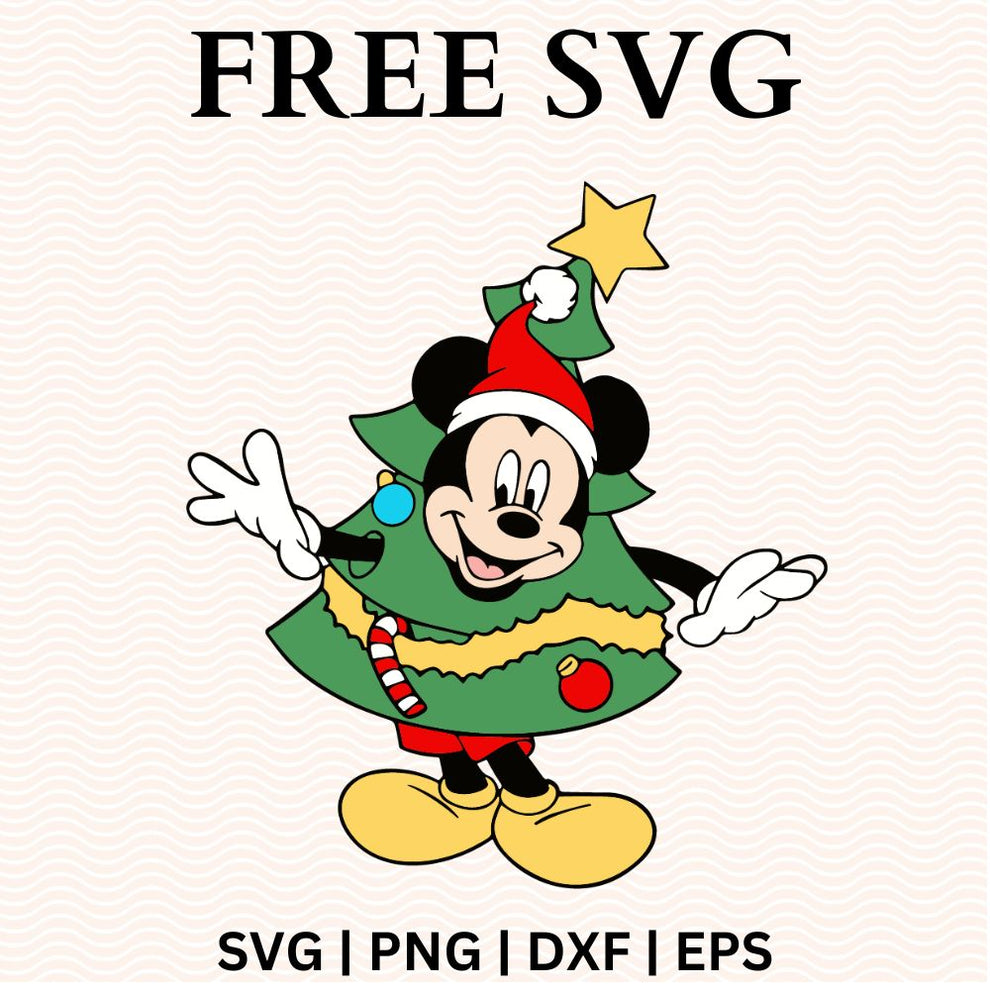 Mickey Christmas Tree SVG Free File For Cricut & Silhouette – 8SVG