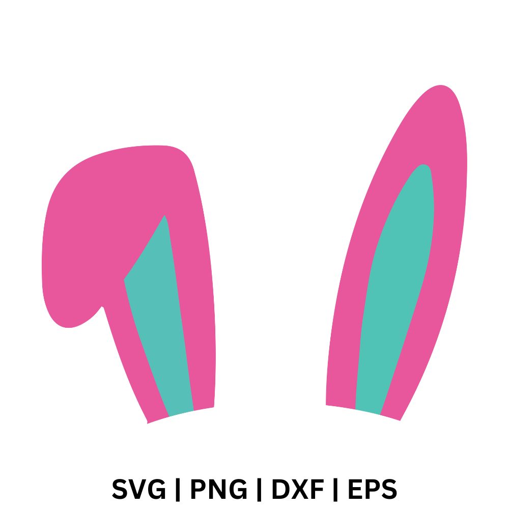 Easter Bunny ears SVG Free cut file and PNG for Cricut or Silhouette ...