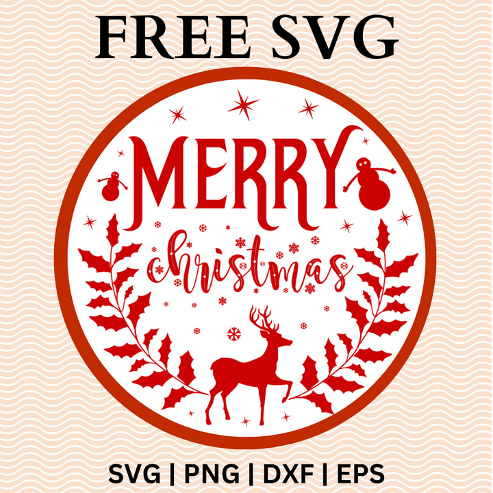 Free Christmas Round Sign SVG - Cut Files for Cricut | 8SVG – 8SVG