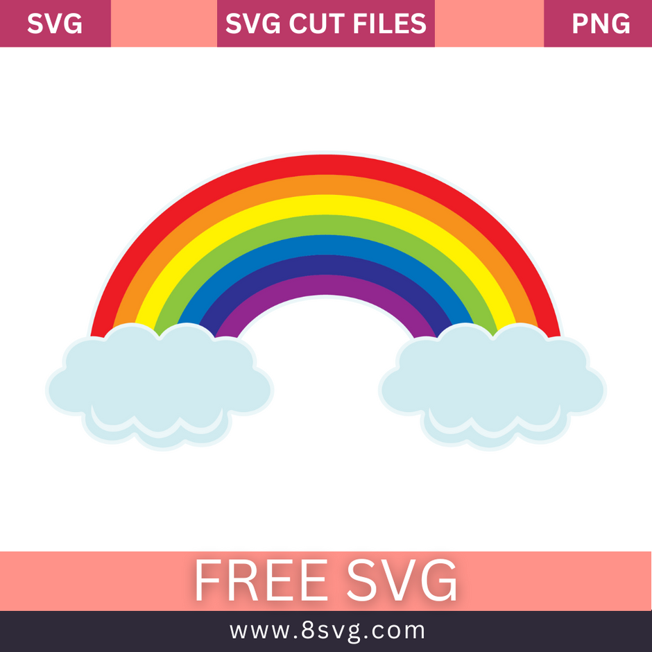 Free Rainbow SVG - Cut Files for Cricut | 8SVG – 8SVG