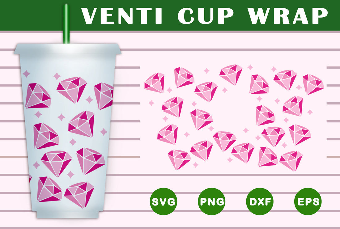 Diamond Venti Cup Wrap SVG Free And Png Download – 8SVG