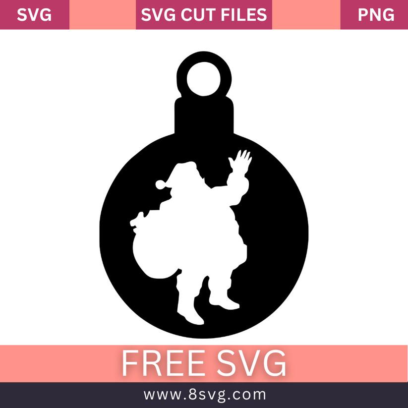 Santa Silhouette ornament for christmas SVG Free And Png Download – 8SVG