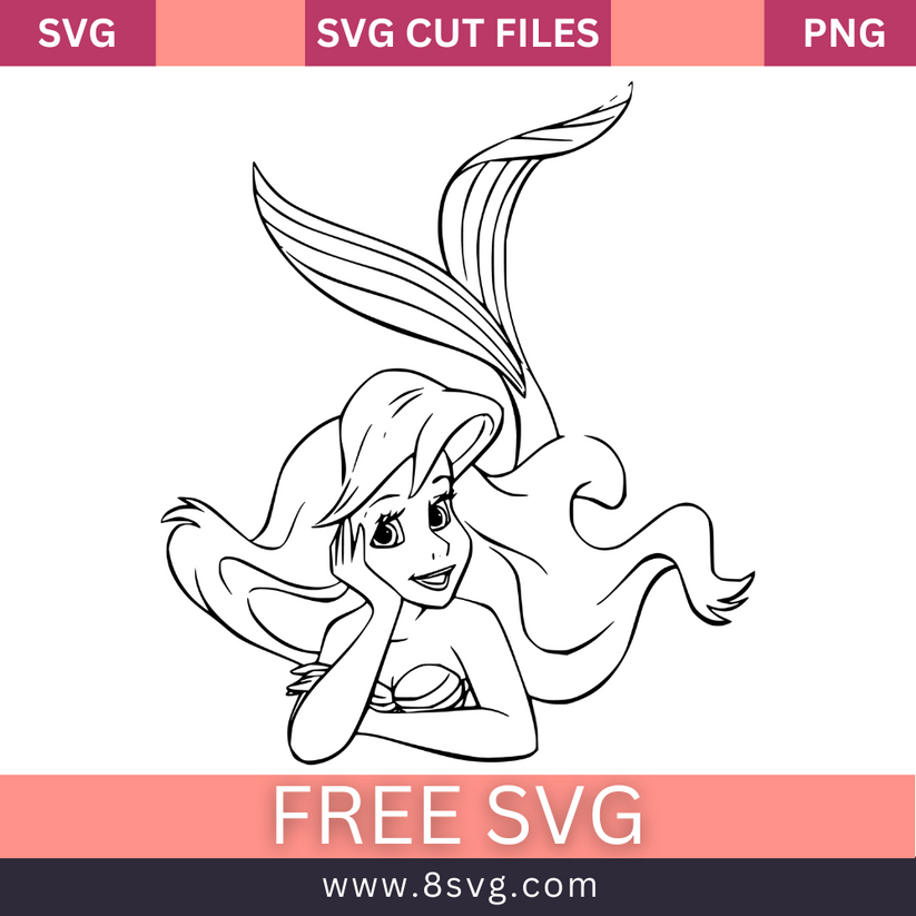 Princess Ariel Svg Free Cut File For Cricut Download – 8SVG