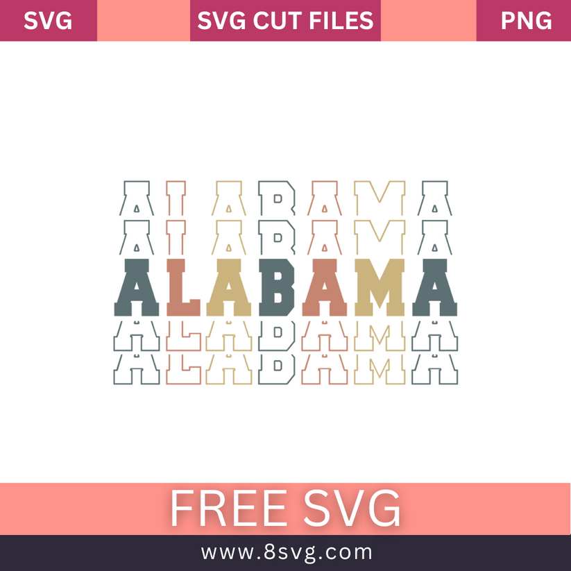 Alabama stack retro vintage SVG Free PNG Download – 8SVG