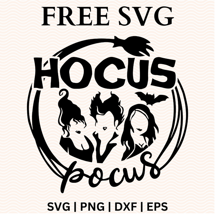 Hocus Pocus SVG Free Silhouette & PNG Craft Cut File – 8SVG