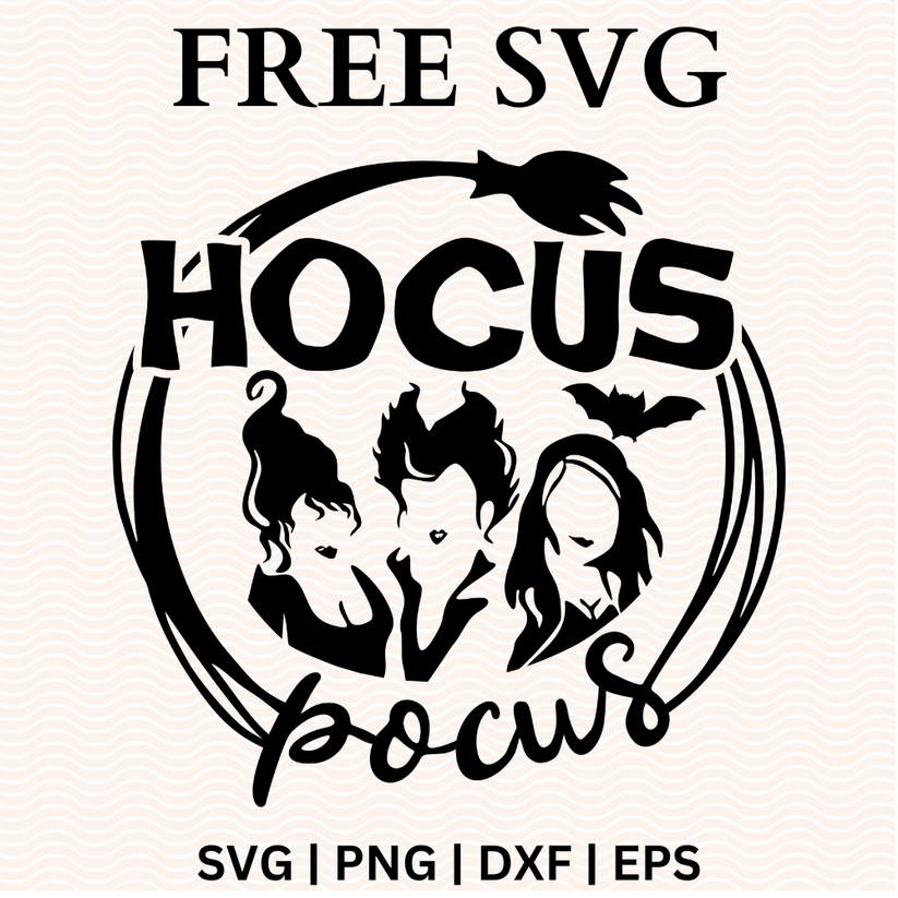 Hocus Pocus SVG Free Silhouette & PNG Craft Cut File – RNOSA LTD | 8SVG