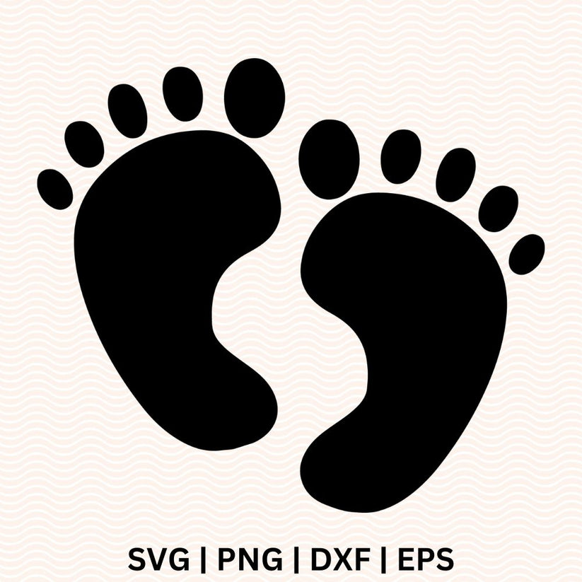 Baby feet silhouette SVG Cut File for Cricut – 8SVG