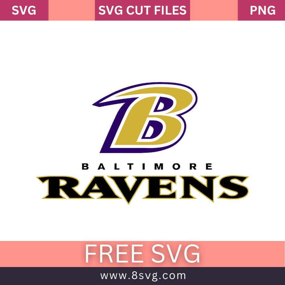 Free Baltimore Ravens SVG - Cut Files for Cricut | 8SVG – 8SVG