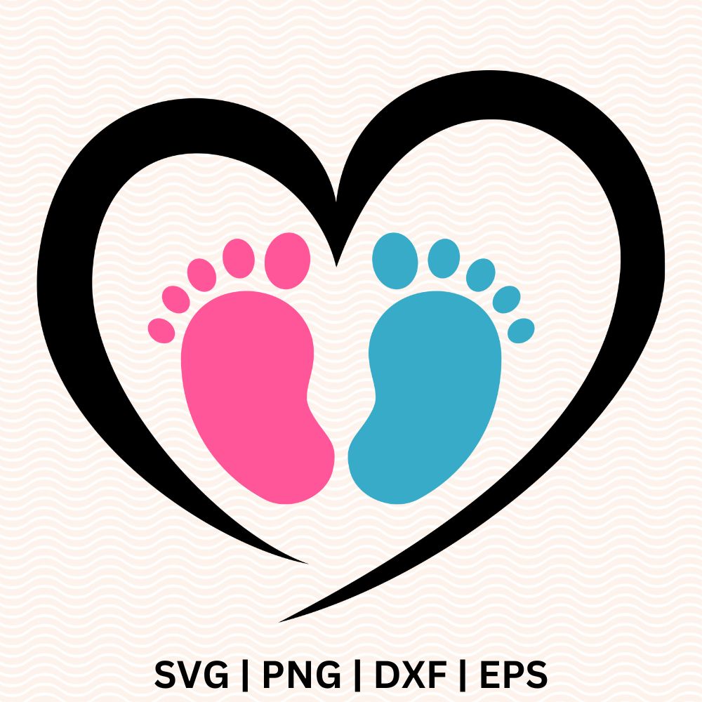 Heart baby feet SVG File for Cricut or Silhouette – 8SVG