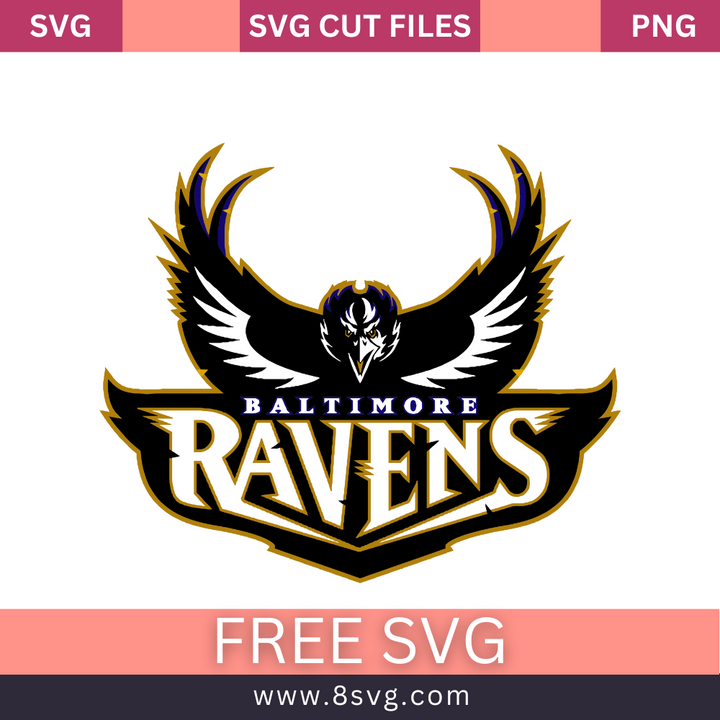 Free Baltimore Ravens SVG - Cut Files for Cricut | 8SVG – 8SVG