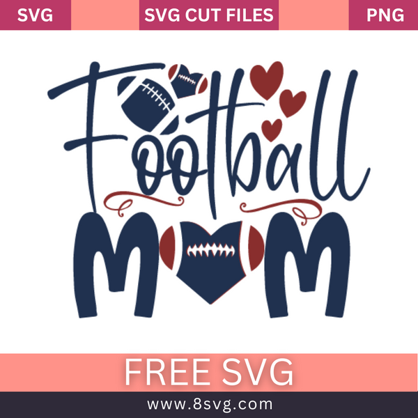 Football Mom Svg Free Cut File for Cricut – 8SVG