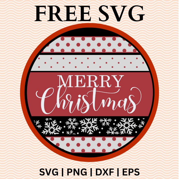 Free Christmas Round Sign SVG - Cut Files for Cricut | 8SVG – 8SVG